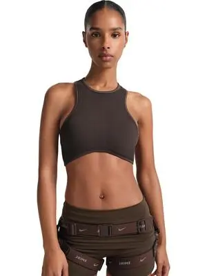 Nike Skims Ribbed Seamless Racerneck Bra - Brown