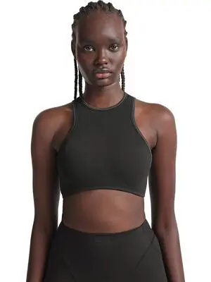 Nike Skims Ribbed Seamless Racerneck Bra - Black