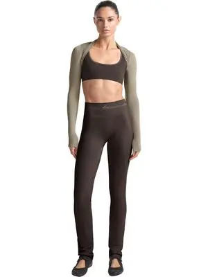 Nike Skims Ribbed Seamless 34" Straight Leggings - Brown