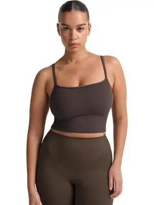 Nike Ribbed Seamless Cami Tank Top - Brown