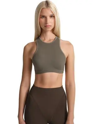 Nike Skims Ribbed Seamless Racerneck Bra - Brown