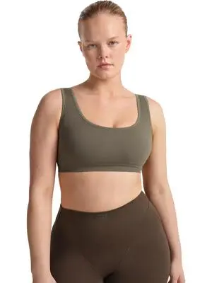 Nike Skims Ribbed Seamless Scoop Bra - Brown