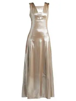 Peserico Maxi Lamé Gown - Beige