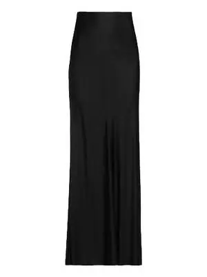 Patrizia Pepe Maxi Viscose Slip Skirt - Black