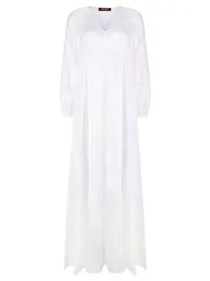 Max Mara V-neck Maxi Dress - White
