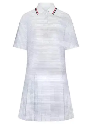 Thom Browne 4-bar Pleated Polo Mini Dress - White