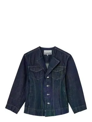 GANNI Buttoned Denim Jacket - Blue