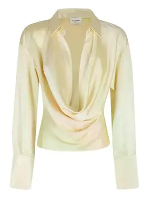 Andamane Lilia Draped Shirt - Neutrals