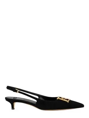 Elisabetta Franchi Suede Slingback Pumps - Black