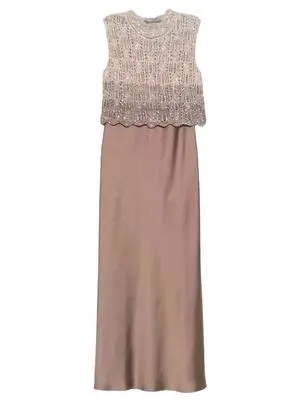 D.exterior Embellished Detail Maxi Dress - Brown