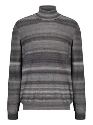 Fedeli Striped Turtleneck Sweater - Grey