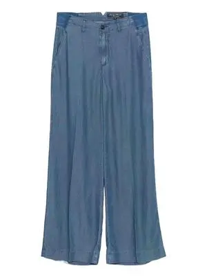 European Culture Wide-leg Trousers - Blue