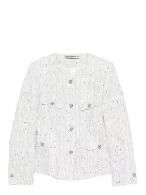 Tagliatore Button-up Tweed Jacket - White