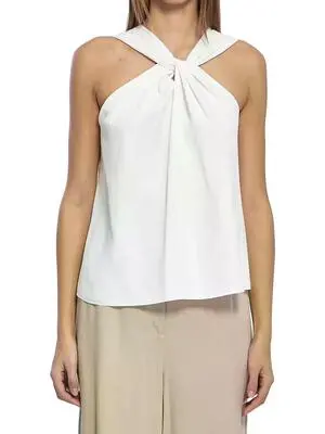 Federica Tosi Knot Detail Sleeveless Top - White