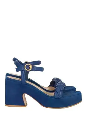 GIANVITO ROSSI Braided-strap Platform Sandals - Blue