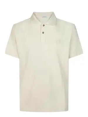 Moncler Buttoned Logo Polo Shirt - Neutrals