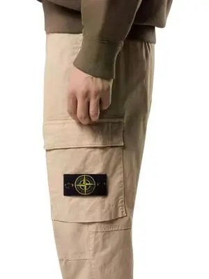 Stone Island Logo-Patch Cargo Trousers Neutrals