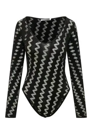 IRO PARIS Zigzag V-Neck Bodysuit