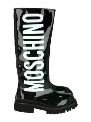 Moschino Logo-lettering Rain Boots - Black