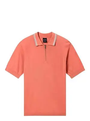 Armani Exchange Quarter-zip Polo Shirt - Orange
