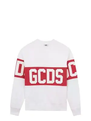 Gcds Logo-band Crewneck Sweatshirt - White