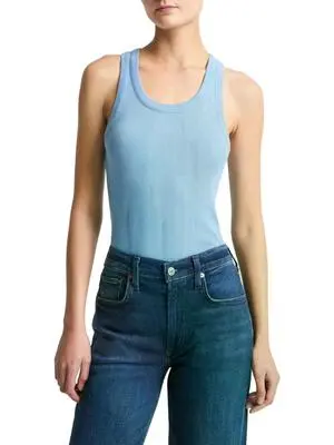 Vince Scoop-neck Tank Top - Blue