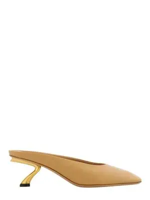 FERRAGAMO Sculptural Heel Mules - Neutrals