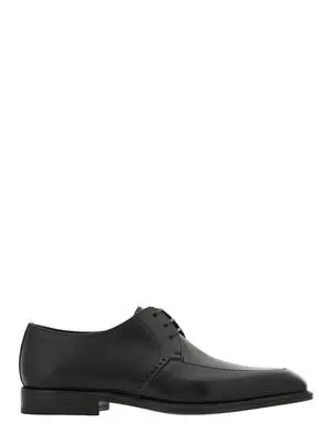 FERRAGAMO Calfskin Derby Shoe - Black