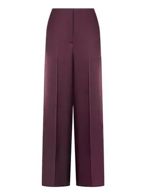 Pinko Wide-leg Satin Trousers - Red