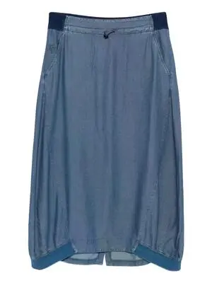 European Culture Side-pocket Midi Skirt - Blue
