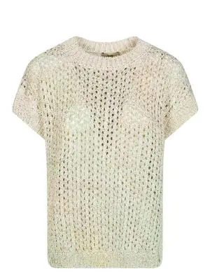 Herno Perforated Knit T-shirt - Neutrals
