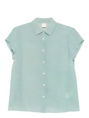 Aspesi Buttoned Floral Print Shirt - Blue