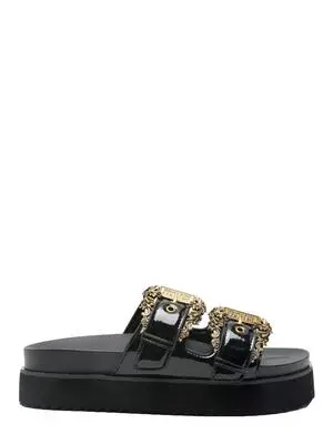 Versace Buckled Platform Sandals - Black