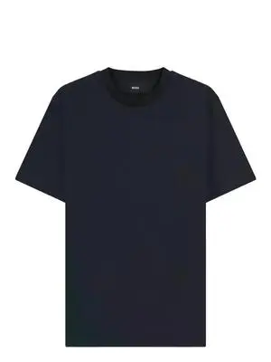 BOSS Inner-monogram T-shirt In A Cotton Blend Blue