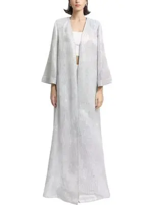 GEMY MAALOUF Open Loose-cut Maxi Kaftan - Silver