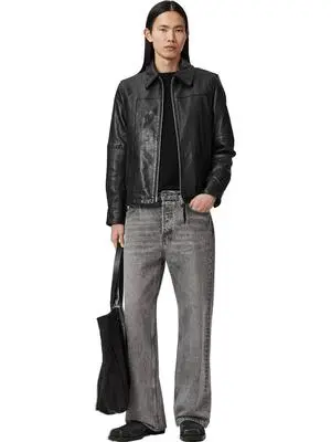 ALLSAINTS Repurpose Tailored Leather Zip-up Jacket - Black