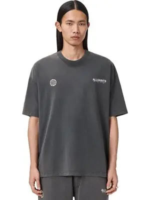 ALLSAINTS Emblem Short Sleeve Cotton T-shirt - Black