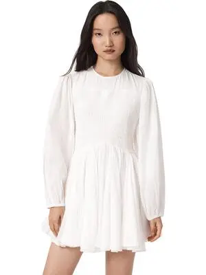 ALLSAINTS Chia Smocked Mini Dress - White