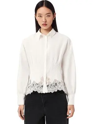 ALLSAINTS Carol Lace Trimmed Shirt - White