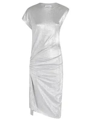 Rabanne Side Button Midi Dress - Silver