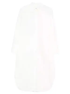 Agnona Collared Midi Shirt Dress - White