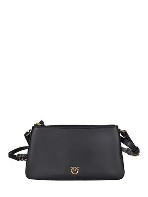 Pinko Baby Love Bag One Slouchy Leather Bag - Black