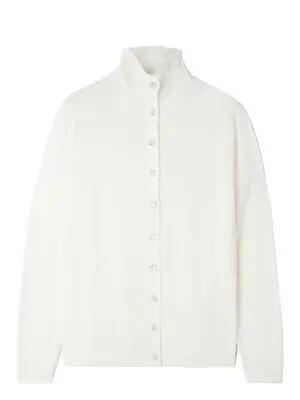 ALLUDE Wool Cardigan - Neutrals