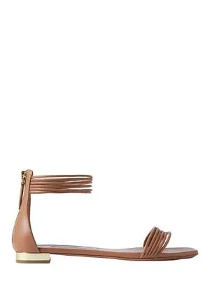 AQUAZZURA Sway Leather Sandals - Neutrals