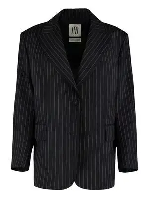 LES FILLES D'EVA Pinstripe Peak-Lapel Blazer