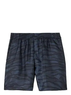 Stella McCartney Zebra-print Silk Shorts - Navy
