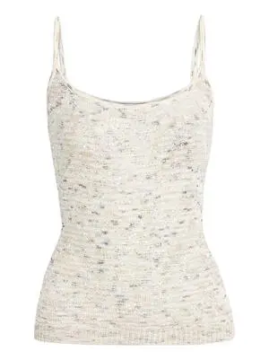 Missoni Sequin-embellished Metallic Crochet-knit Camisole - Ecru