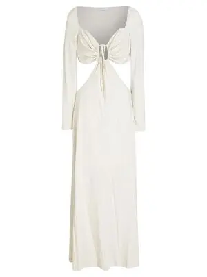 Rosetta Getty Mélange Cutout Cotton-jersey Maxi Dress - Light Gray
