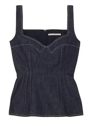 EMILIA WICKSTEAD Apple Denim Bustier Top - Dark Denim