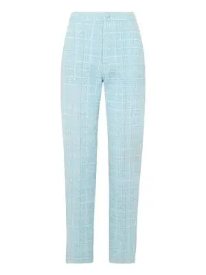 Huishan Zhang Francesca Tweed Straight-leg Pants - Light Blue